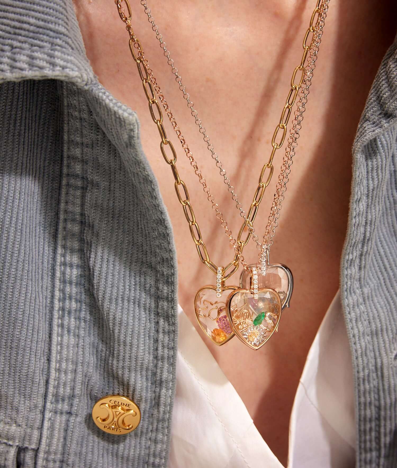 Diamond Amate Heart Locket Pendant | 14k Rose Gold | Loquet London