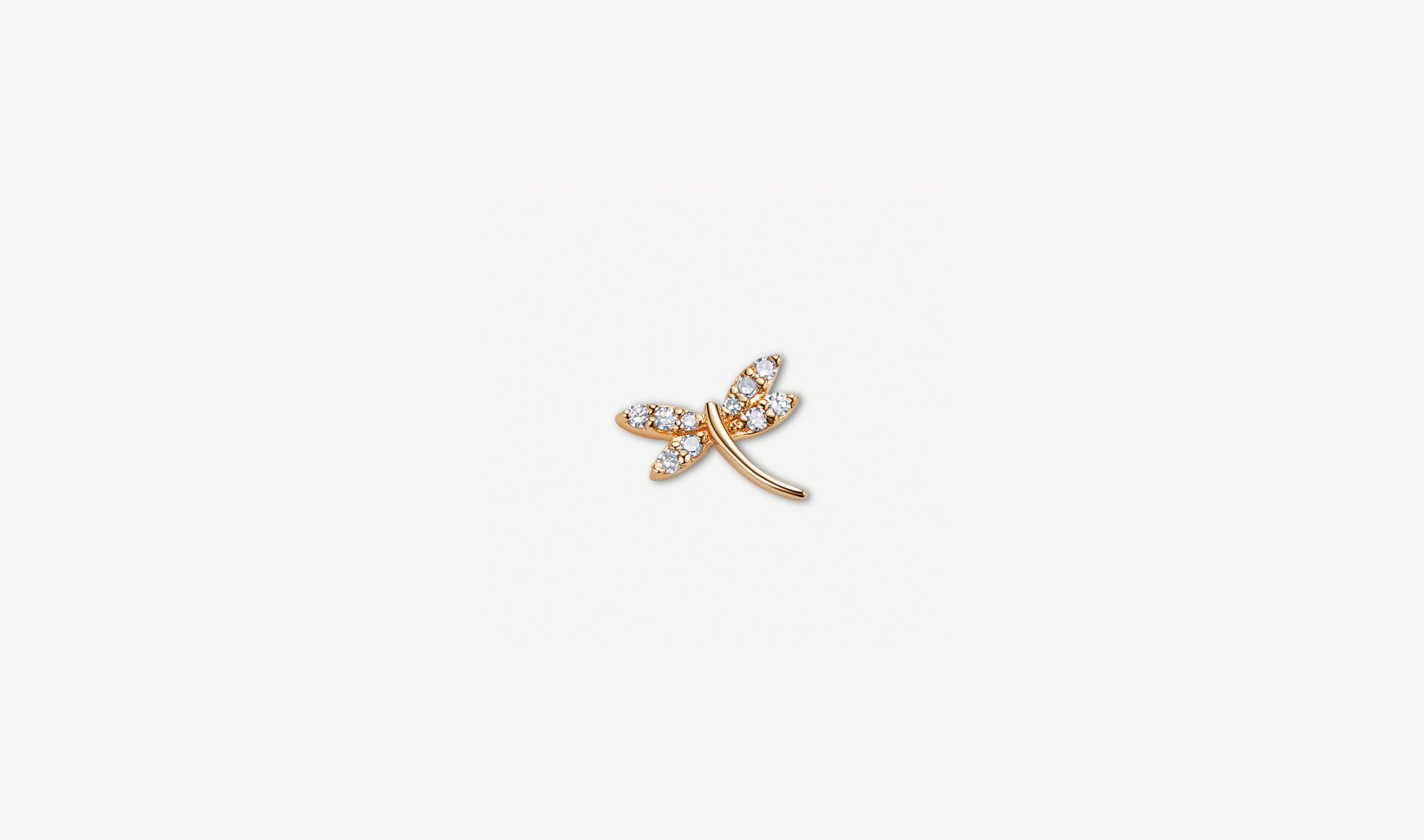 Diamond Dragonfly Charm | 18k Yellow Gold | Loquet London