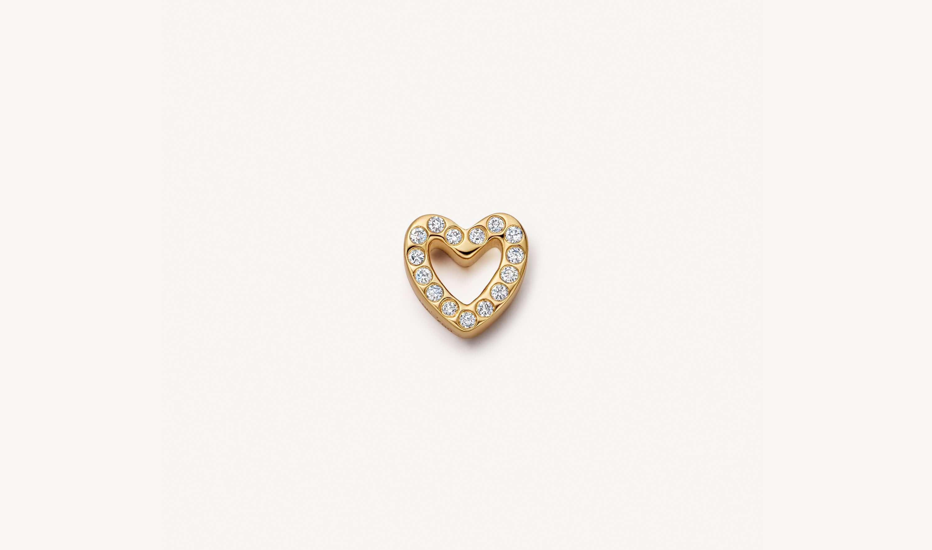 Diamond Heart Charm | 18k Yellow Gold | Loquet London