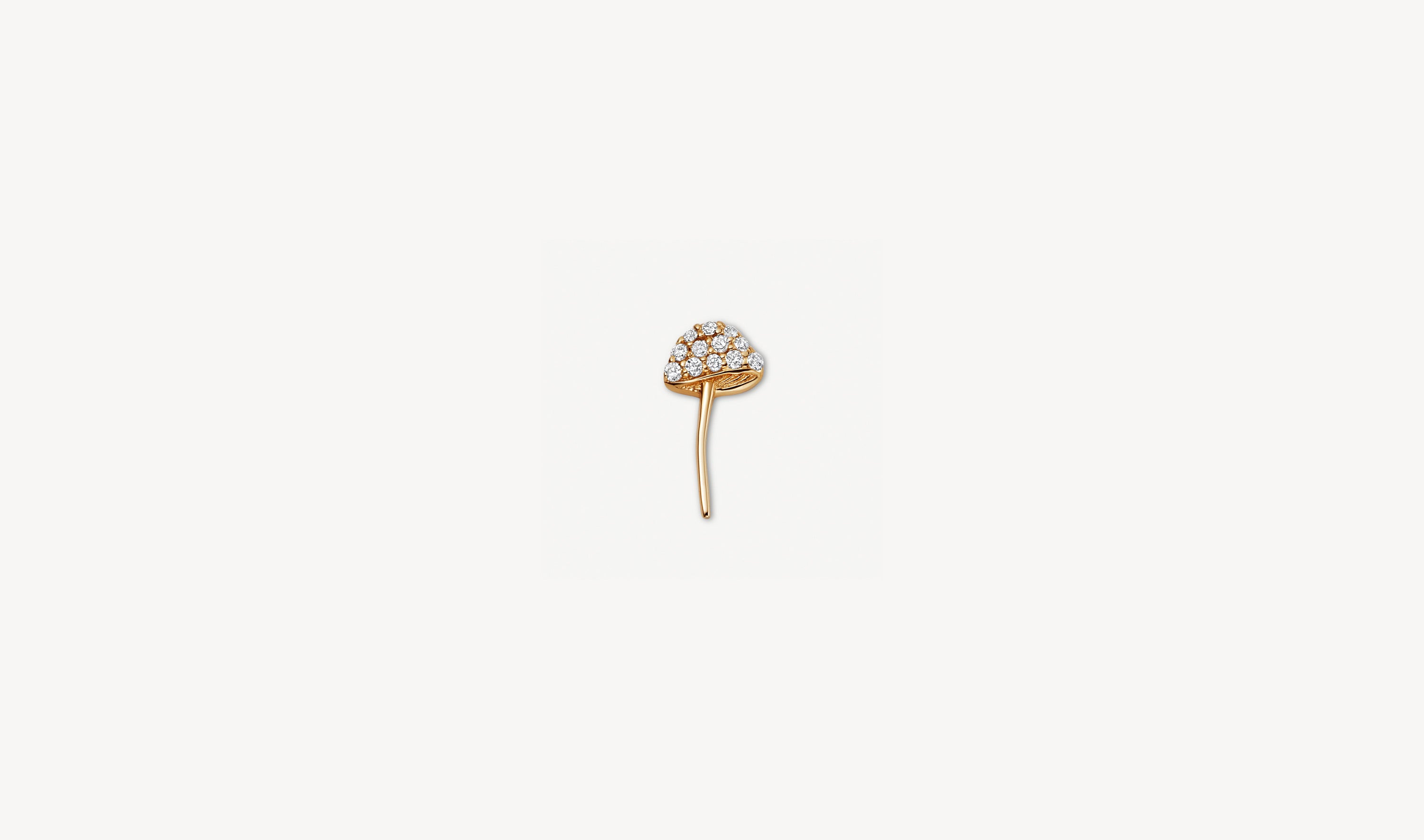 Diamond Mushroom Charm | 18k Yellow Gold | Loquet London