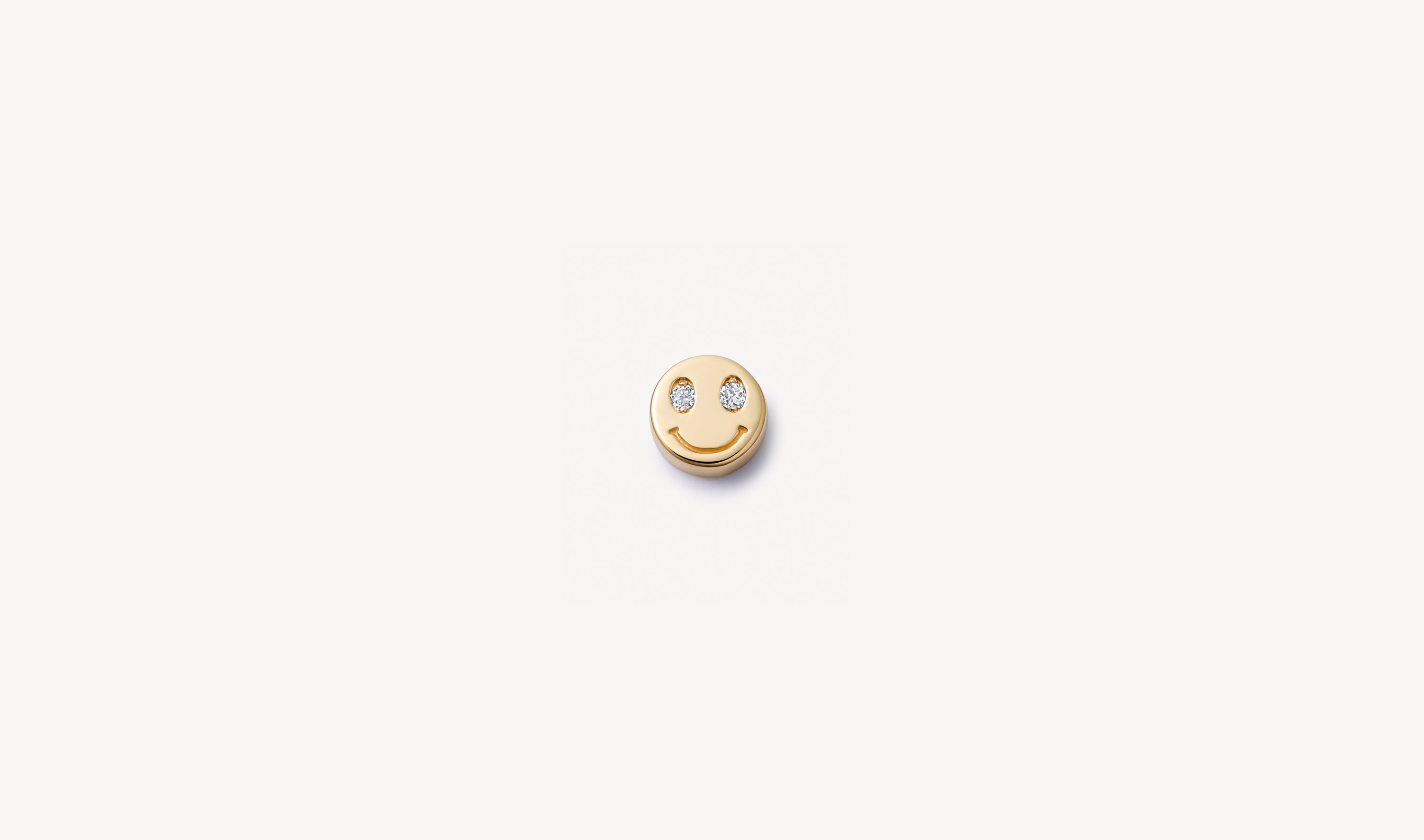 18k Yellow Gold Smiley Charm with Diamond | Loquet London