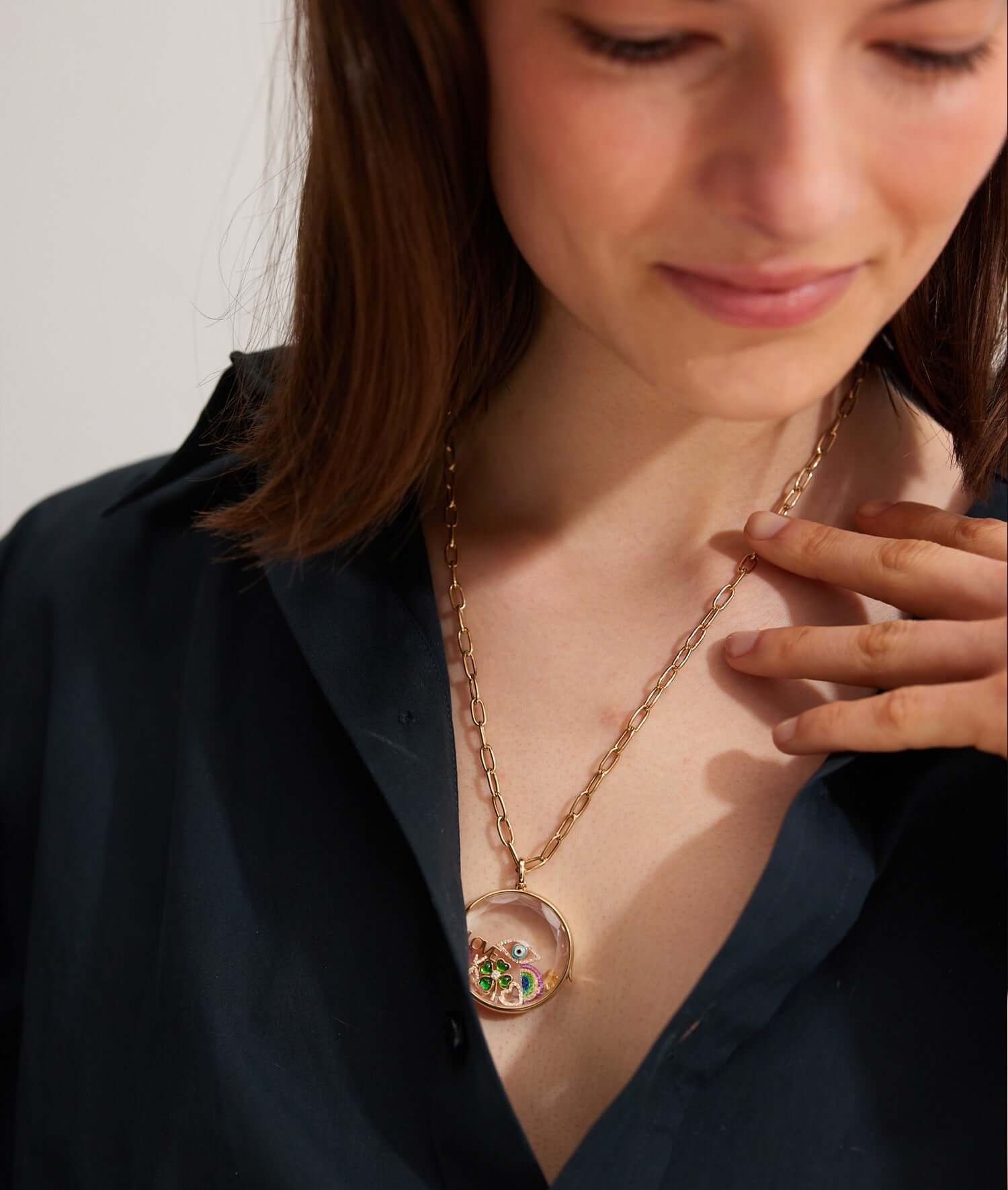 Diamond Heart Charm | 18k Yellow Gold | Loquet London