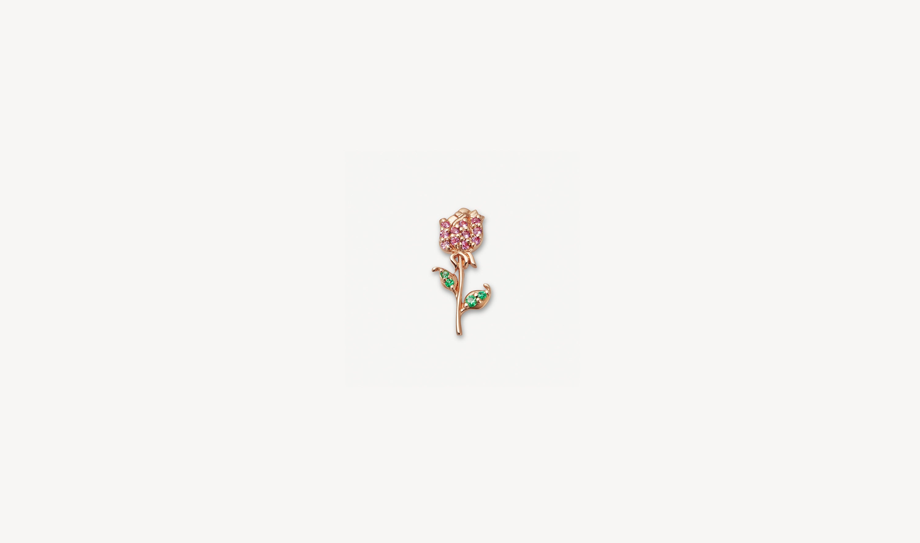 Pink Sapphire Rose Charm | 18k Rose Gold | Loquet London