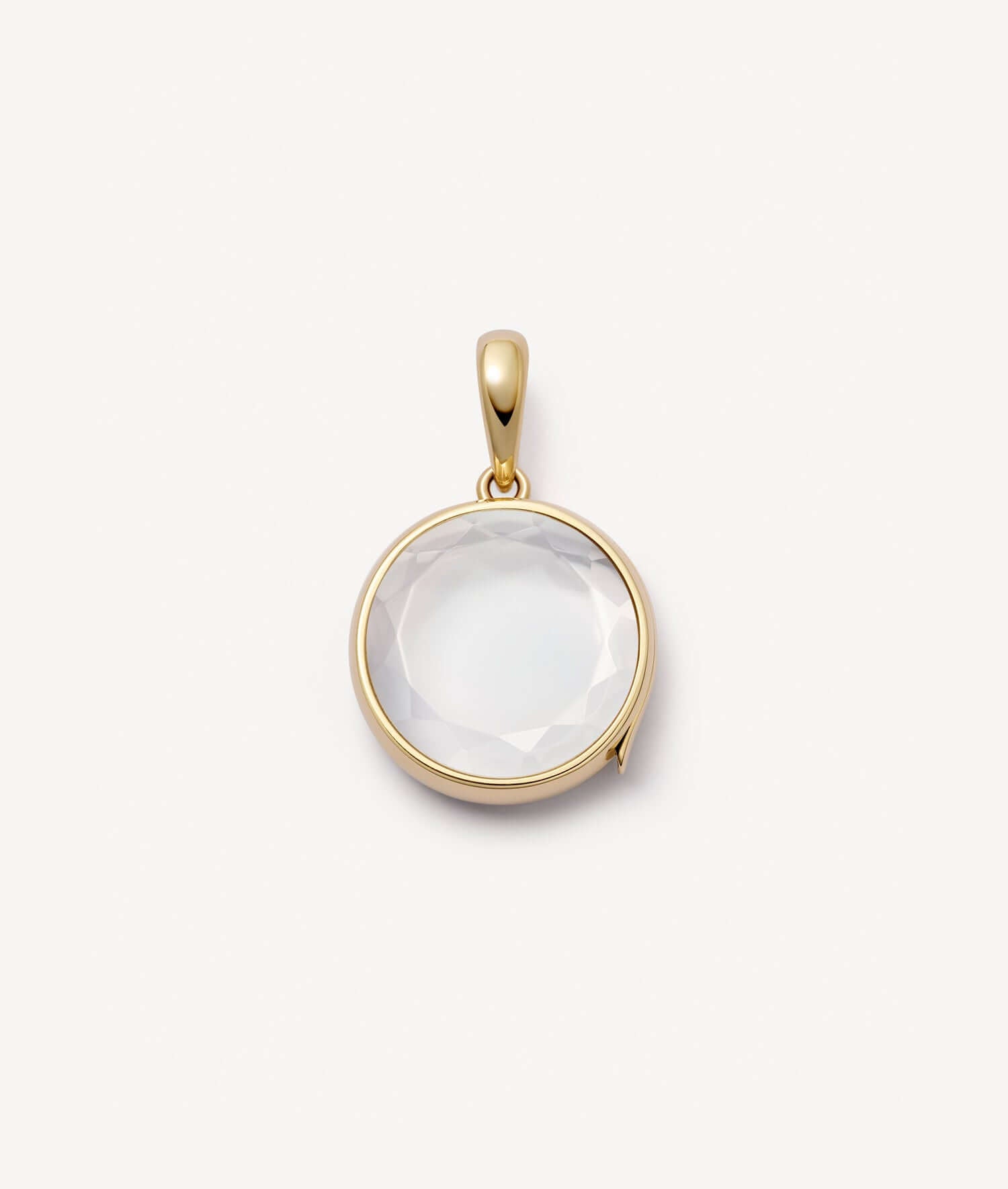 Midi Round Locket with Sapphire | 14k Yellow Gold | Loquet London